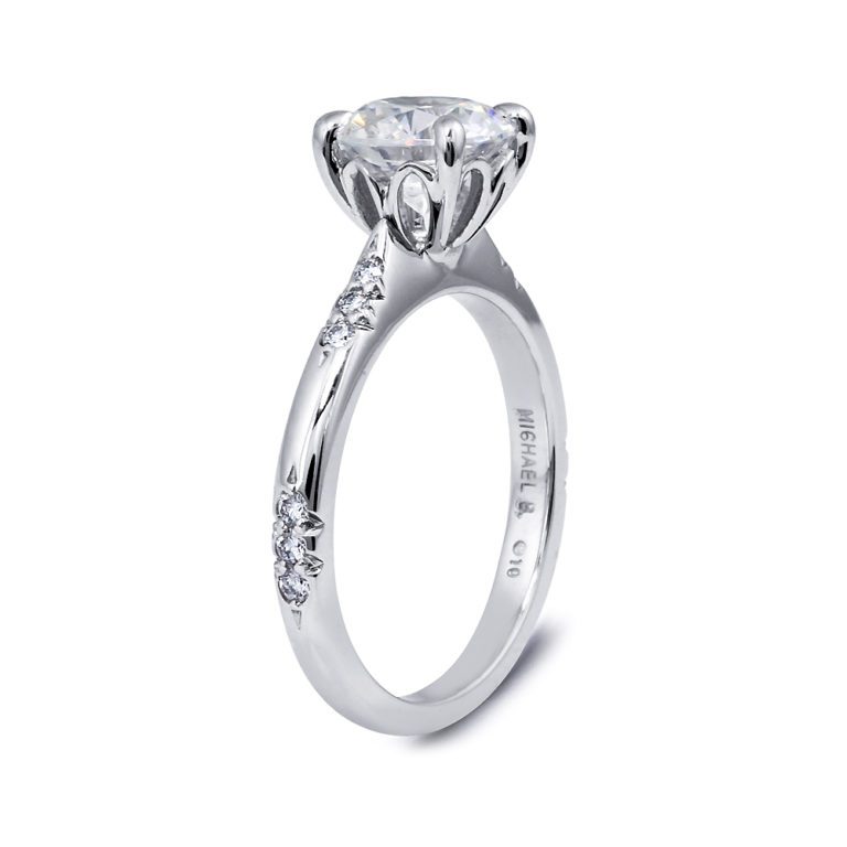 Michael B. "Touch of Lace" Pavé Diamond Engagement Ring | Marshall ...